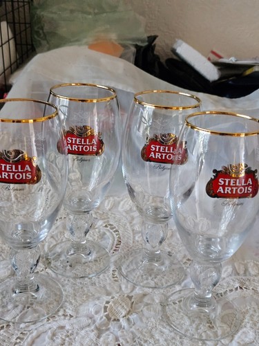 Stella Artois 40CL Gold Rimmed Beer Glasses **Set of 6** NEW | eBay