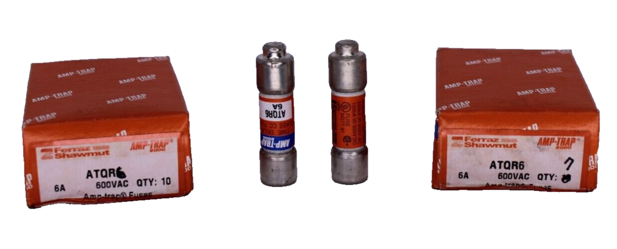 NOS-NIB Ferraz Shawmut ATQR6 6 Amp 600Volt Time Delay Class CC Fuse ...