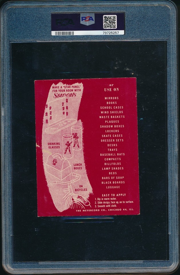 1952 STAR-CAL DECALS #91B CAMPANELLA/JACKIE ROBINSON TYPE 2 PSA ...