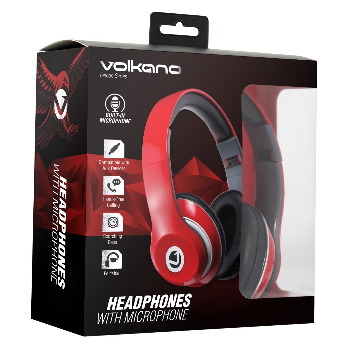 VOLKANO Falcon Series Black Headphones With Microphone High Quality for ...