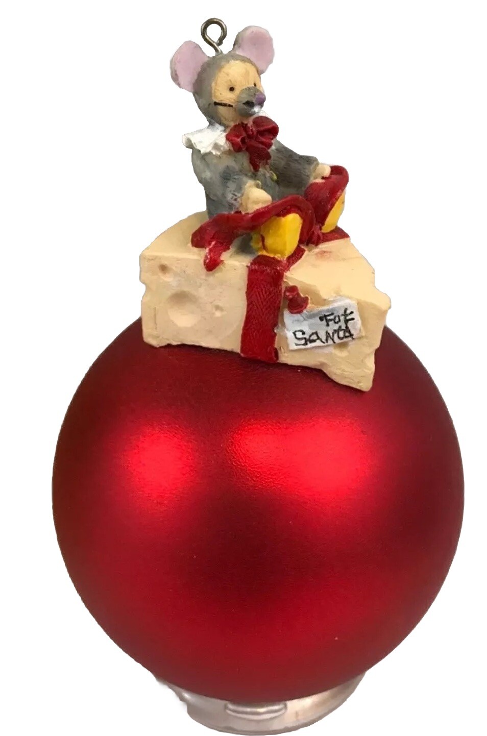 Muffy Vander Bear MUFFY MOUSE Red Satin Glass Ball Ornament Collectible ...