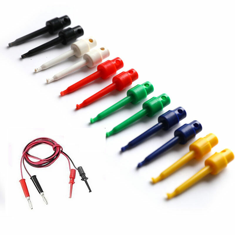 12x Useful multimeter lead wire test probe hook clip set grabbers ...