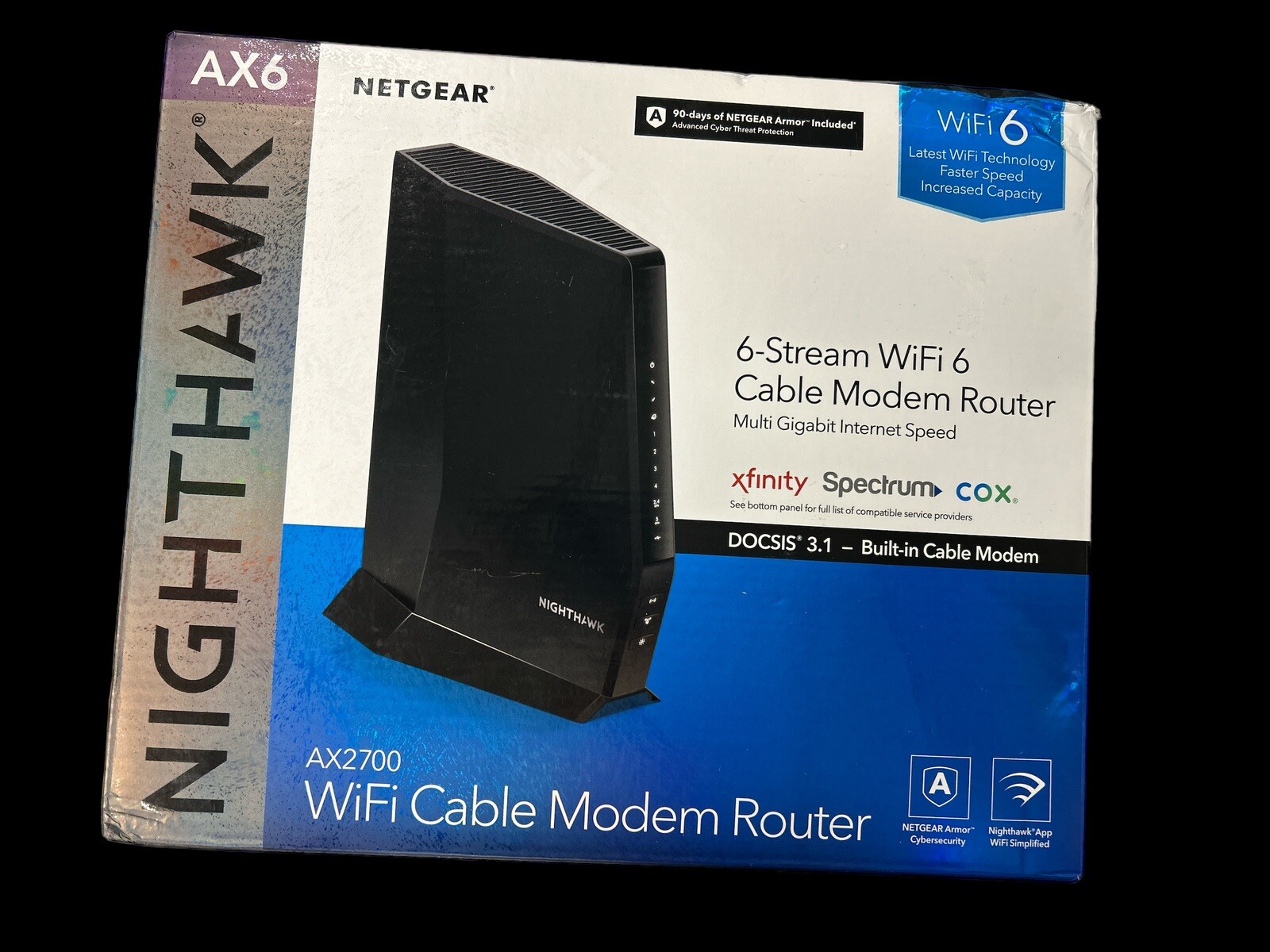 NETGEAR CAX30-100NAR AX2700 Nighthawk DOCSIS 3.1 2.7Gbps WiFi Cable ...