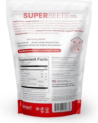 **Awesome! ** Human Super Beets Heart Chews, Soft Chews, Grape Seed ...
