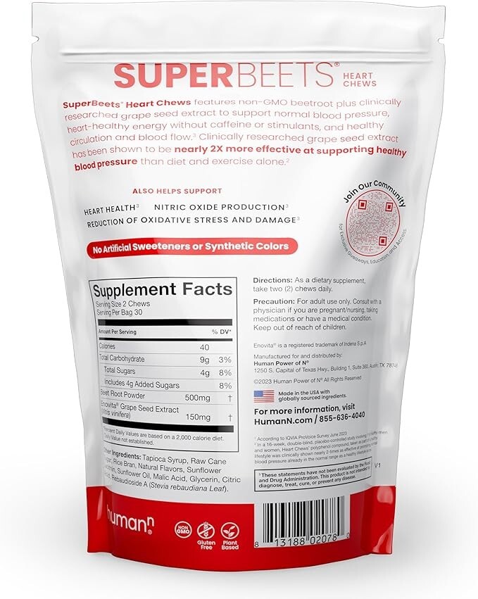 **Awesome! ** Human Super Beets Heart Chews, Soft Chews, Grape Seed ...