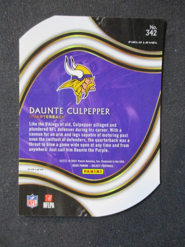 2021 Panini Select PRIZM Field Level Die-Cut #342 Daunte Culpepper ...