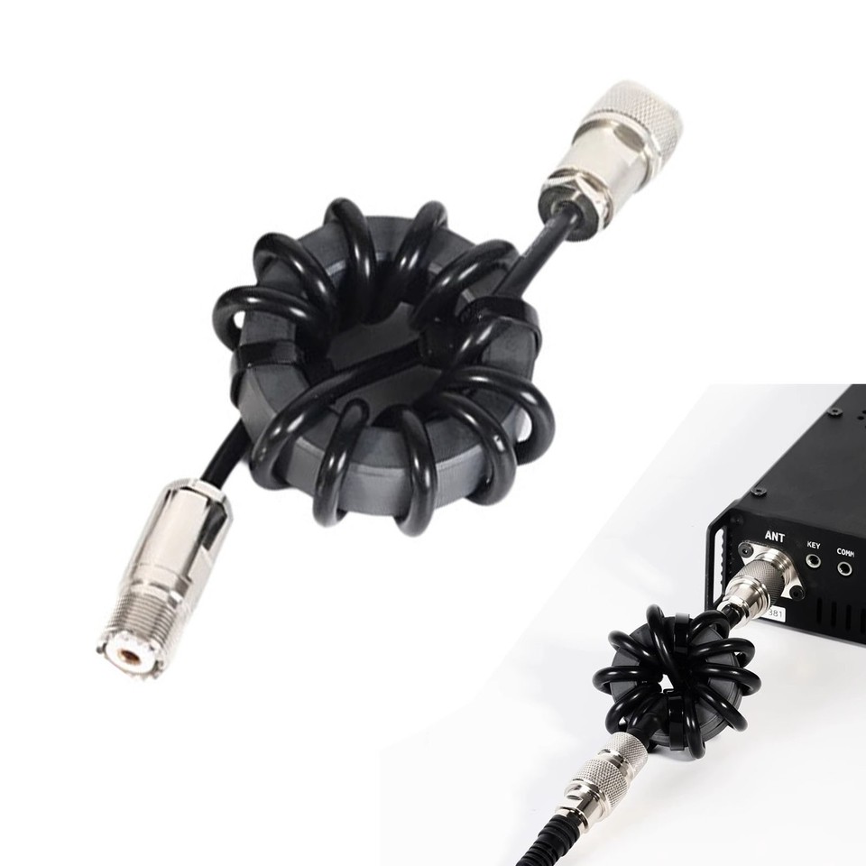 1:1 Current Balun 1.8-30MHz HF Choke Ferrite Core N Male To Female ...