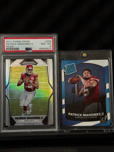 Patrick Mahomes 2017 Rookie 2 card lot! PSA Prizm & Donruss Rated ...