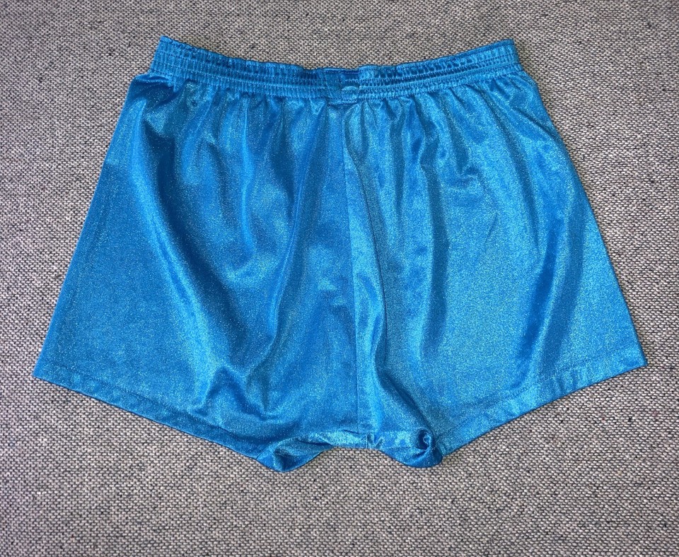 Vintage Jockey Nylon Tricot Shiny Satin Blue Boxer Shorts USA Men’s 32 ...