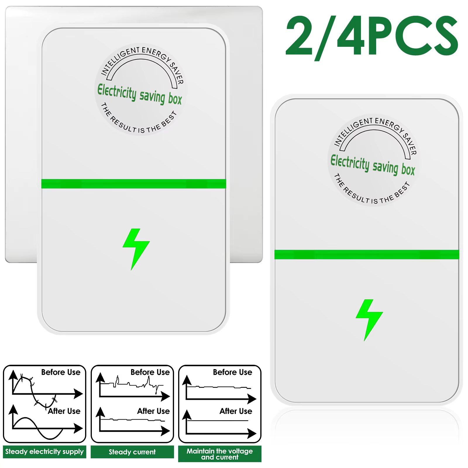 6 Pack Stop Watt Energy, Saving Device-Power, Saver White ABS Material ...