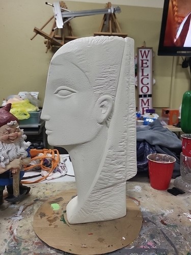 1980s Postmodern Female Face Ceramic Sculpture in the Austin ...