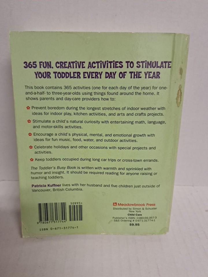 The Toddler's Busy Book : 365 Fun, Creative, Screen-Free Learning Games ...