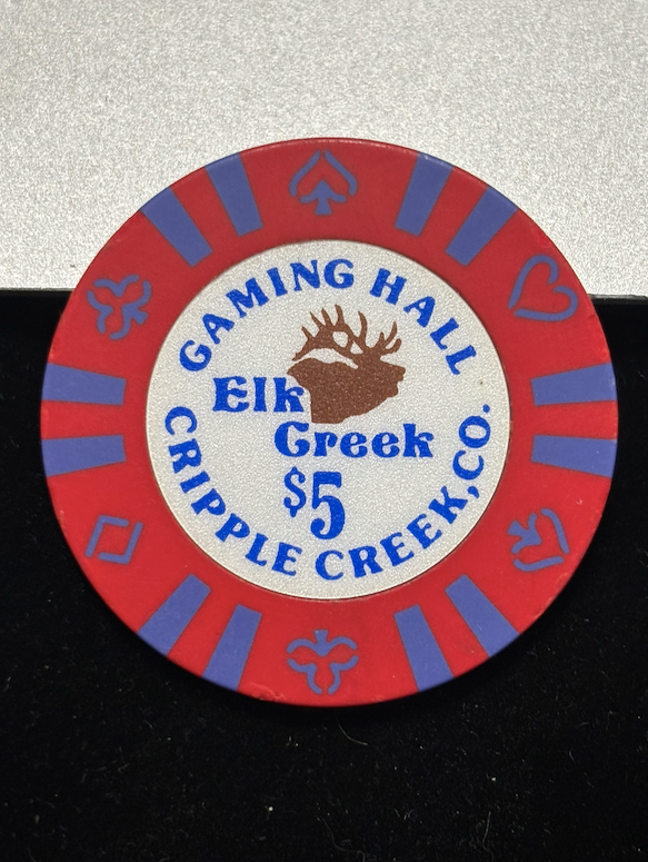$5 ELK CREEK GAMING HALL CASINO CHIP POKER CHIP CRIPPLE CREEK COLORADO ...