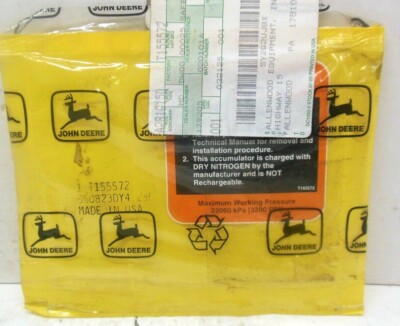 JOHN DEERE TRACTOR EQUIPMENT ACCUMULATOR LABEL DECALT WARNING SIGN ...