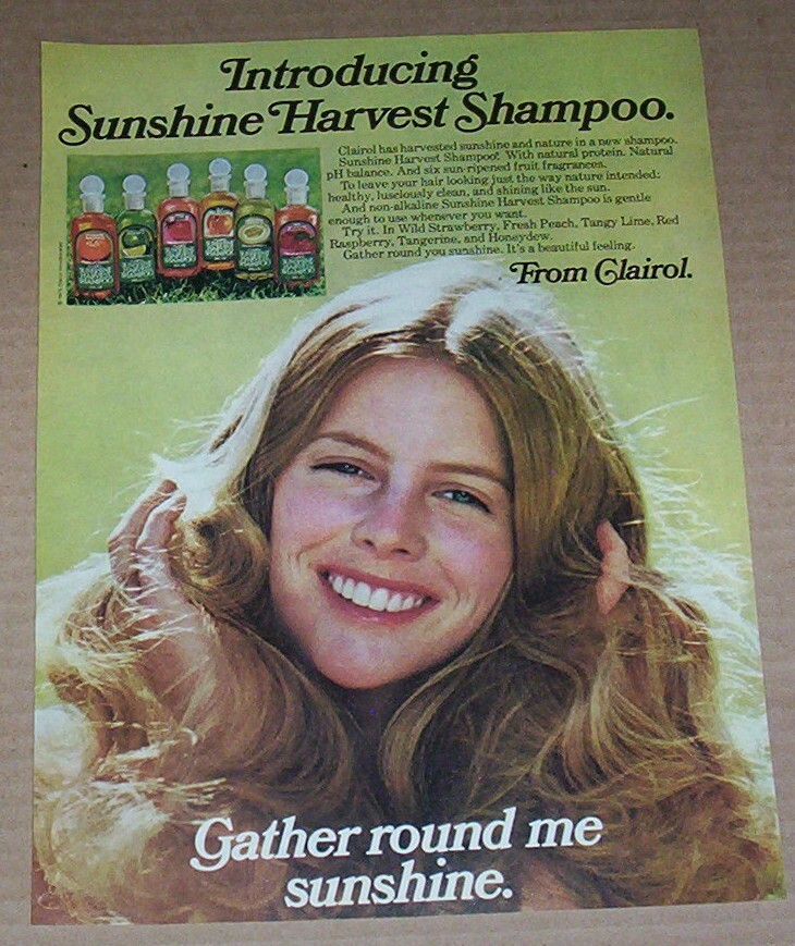 1975 print ad page - Clairol Sunshine Harvest hair CUTE girl shampoo ...
