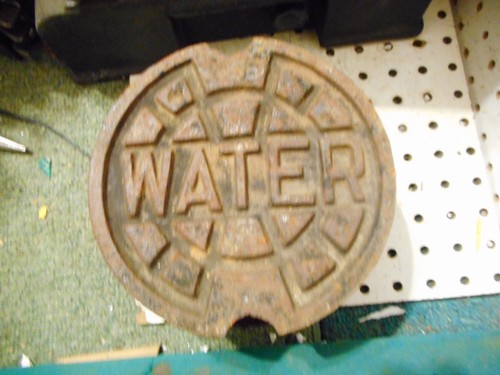VINTAGE WATER VALVE ACCESS COVER 7 5/16 X 4 HEAVY DUTY BLACK INDIA ...