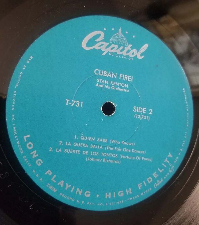 STAN KENTON Cuban Fire! CAPITOL ORIG JAZZ T 731 1950s Vintage Afro ...