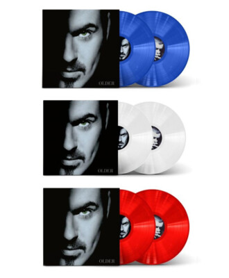 GEORGE MICHAEL-Older 2LP Limited Edition Blue white Red Bleu Blanc ...