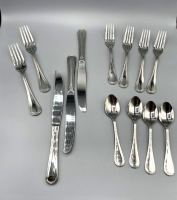 Libbey 13 Piece Flatware Outlined Edge 18/10 Stainless Korea Forks ...
