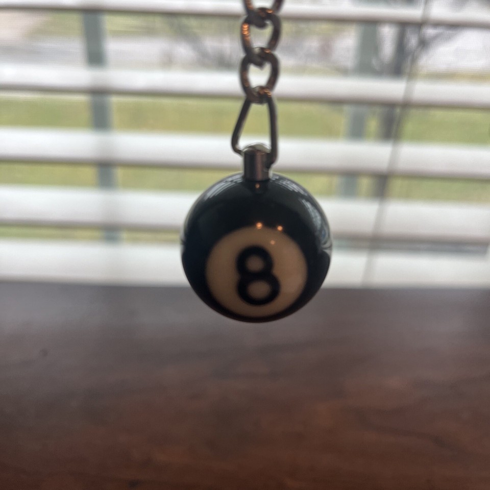 Billiard Ball Keychain Pool Table Snooker Lucky Black Number 8 Key Ring ...