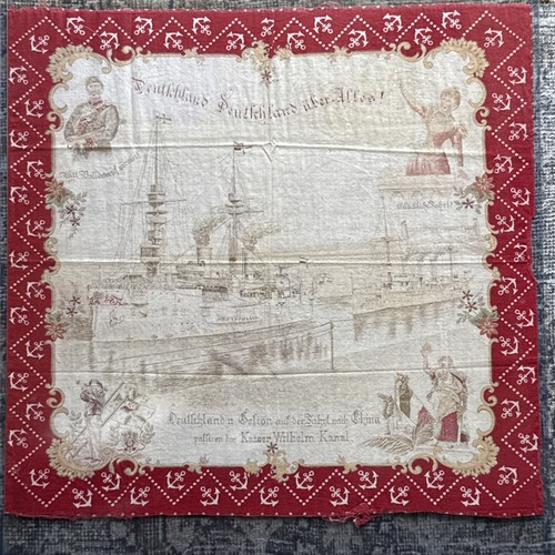 Boxer Rebellion Germany Naval Commemorative Handkerchief Battleships ...