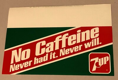 Vintage 1981 7 UP Advertising Countertop Display 9in x 6in Sticker Sign ...