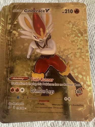 Cinderace💥 Gold Foil Fan Art /Display Card NM | eBay