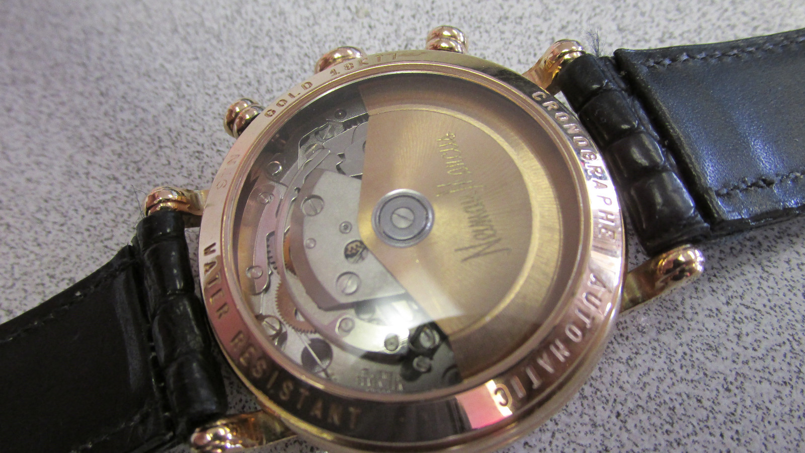 Limited Edition Neiman Marcus Chronograph Watch 18k Gold Automatic only ...