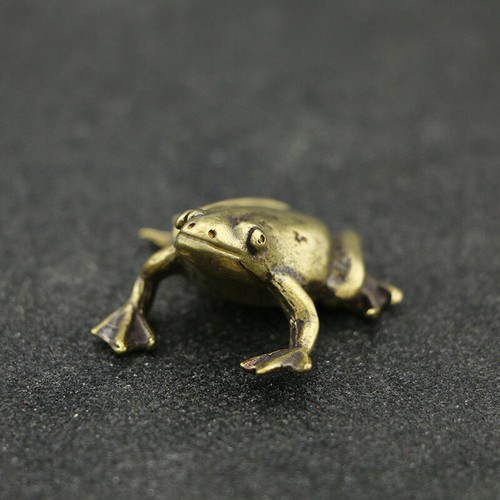 Solid Brass Frog Figurine Small Statue Home Ornament Figurines ...