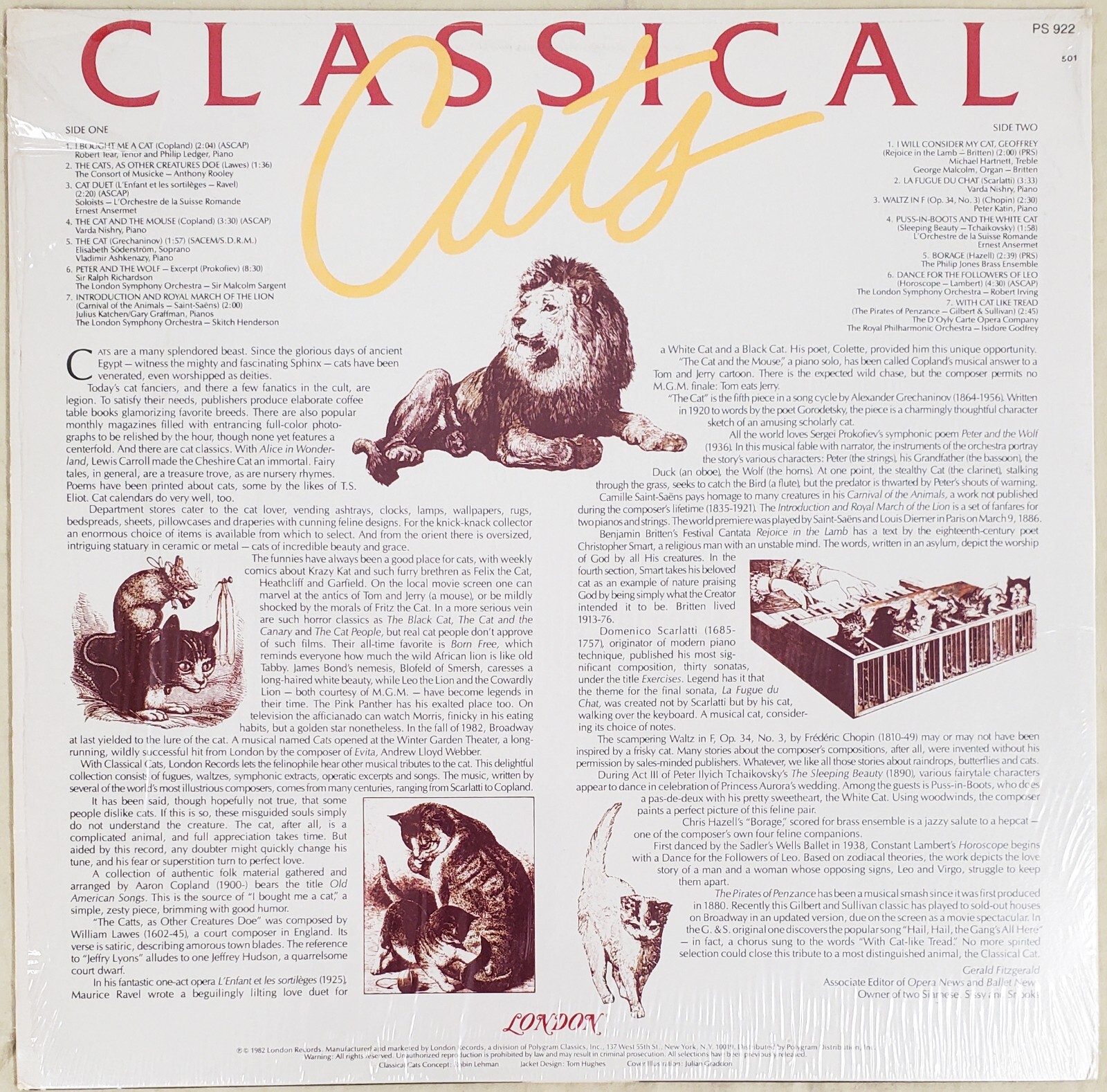 Classical Cats 1982 Vinyl LP [London PS 922] VG+ FREE SHIPPING | eBay