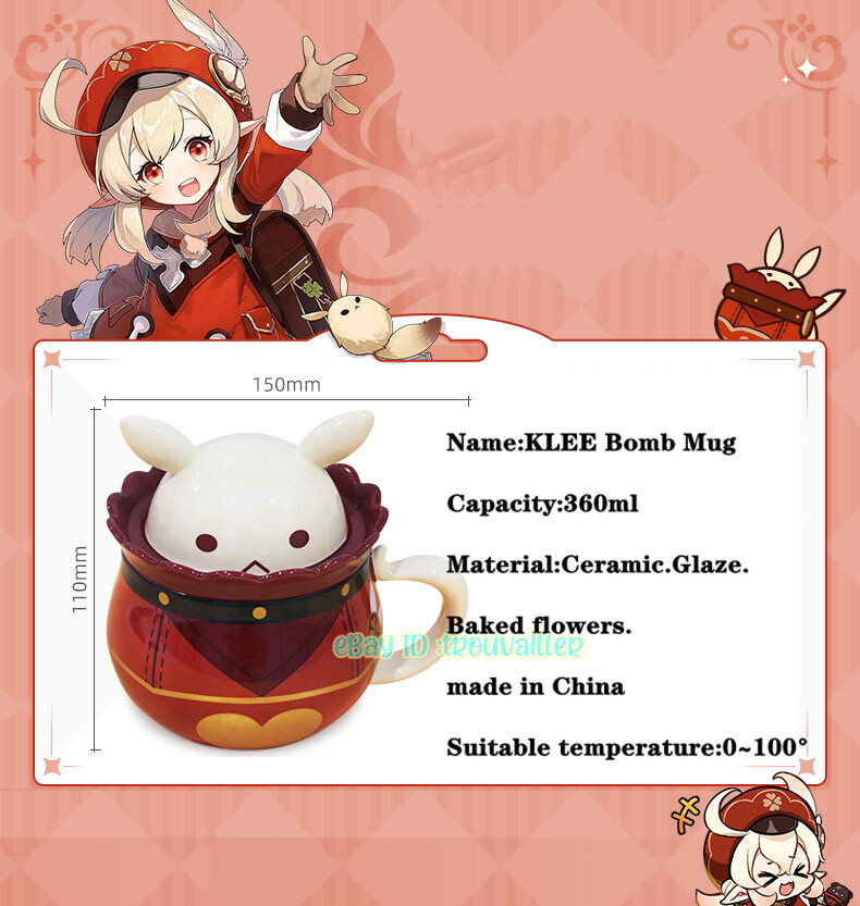 Anime Genshin Impact Klee Dodoko Bomb Cosplay Cute Mug Ceramic Cup with ...