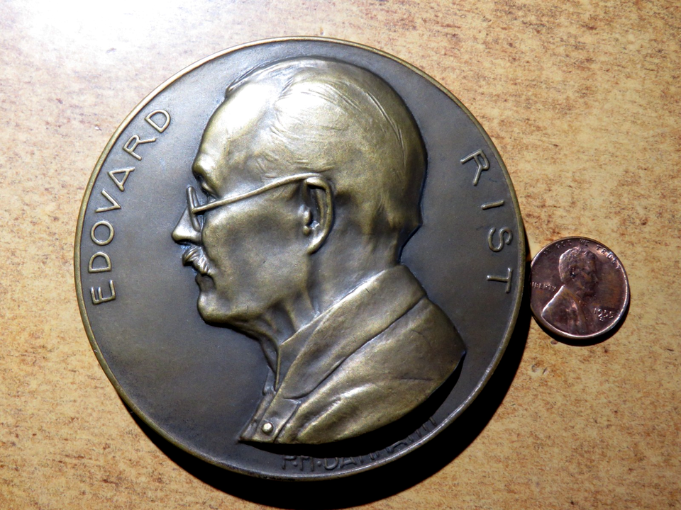 Edouard Rist "With a Fervent Heart She Sought Light" Medal By P. M ...