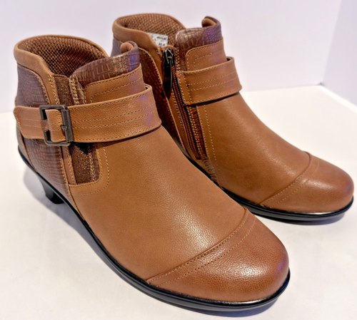 Orthofeet Bioheels Emma Ankle Boots Sz 10 Brown Leather Pain Relief ...