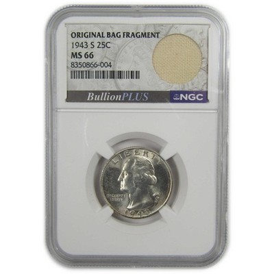 1943 S Washington Quarter MS 66 NGC Silver Bag Fragment SKU:I20494 | eBay