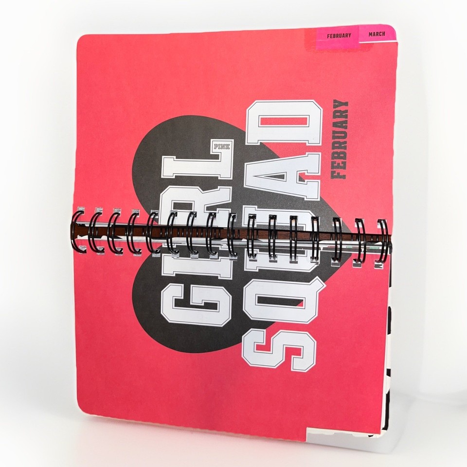 RARE Y2K VICTORIAS SECRET PINK 2018-2019 Planner Journal Black White ...
