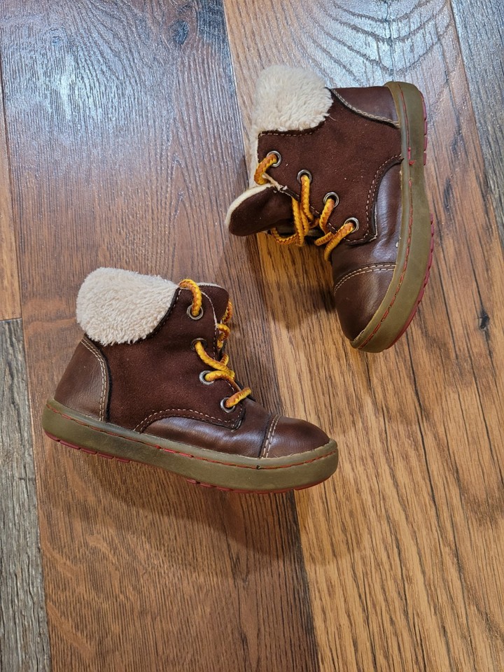 Oshkosh B Gosh Boots Boys 7 Toddler Eddy Boot Faux Fur Trim Brown Fall ...