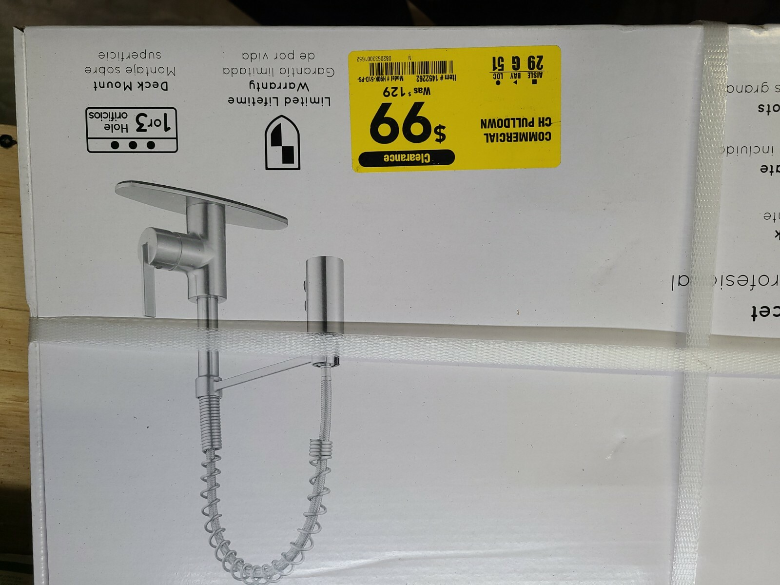 Project Source 1 Handle Pull Down Commercial Kitchen Faucet H90K-51D-PS ...