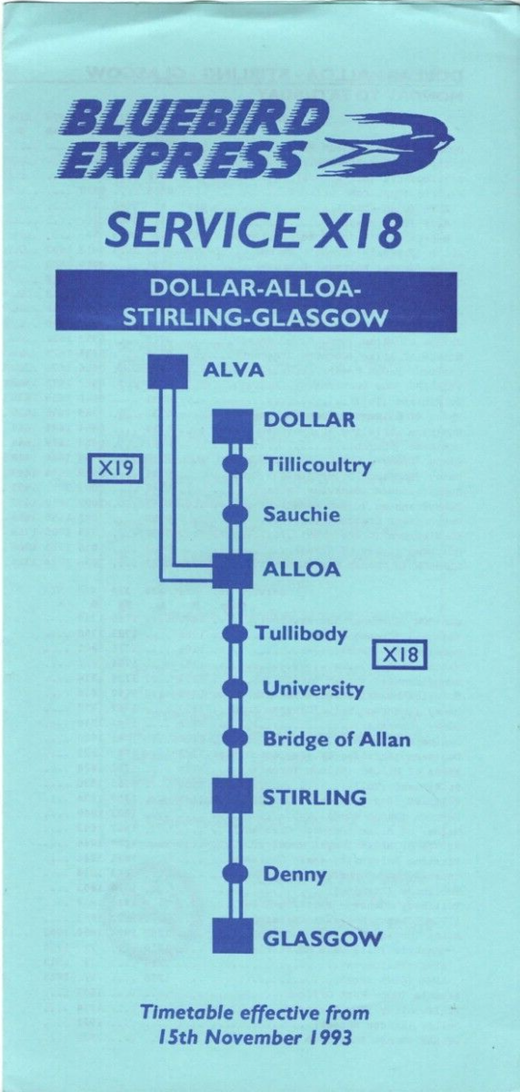 X18 Bus Timetable X18 BUS (EF11 SCO) | Mercedes Benz O816D, Plaxton