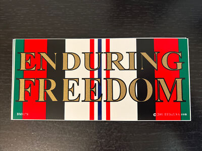 ENDURING FREEDOM Afghanistan ribbon Army U.S. insignia bumper sticker ...
