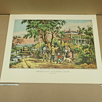 American Country Life 2 Sided Currier Ives Litho Reprint 12x15" | eBay