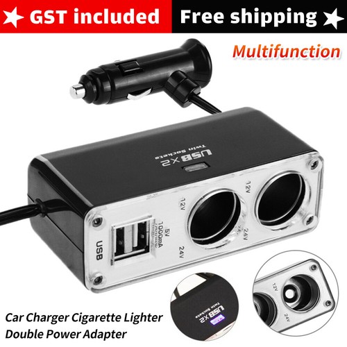 12V Car Charger Cigarette Lighter Double Power Adapter Socket Splitter ...