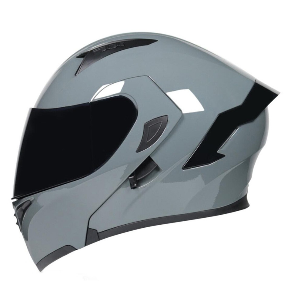 Full Face Flip Up Motorcycle Modular Helmet Integrated Motorbike Dual ...