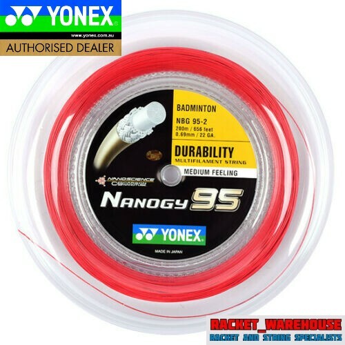 YONEX NANOGY 95 200M COIL BADMINTON RACKET STRING RED COLOUR | eBay