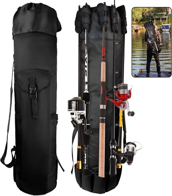 Fishing Rod Bag, Fishing Rod Case Bag 5 Rods and Reels 14 x 14 x 48 ...