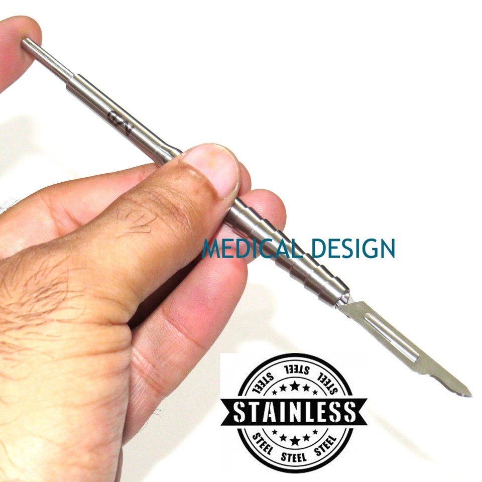 Self Ejection Blade Scalpel Handle No 3 Easy Eject Dentist Dental 8 ...