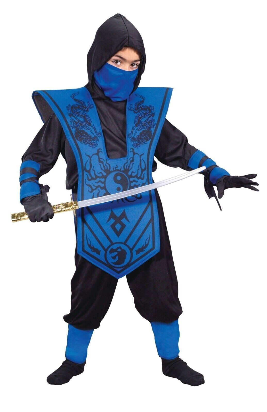 Blue Ninja Costume Boys Small Size Small (4-6) Halloween Cosplay #25959 ...