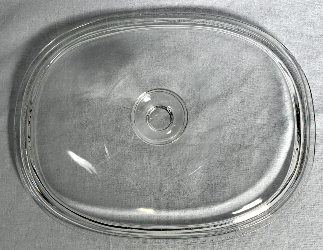 PYREX® Clear Glass Oval Shaped Lid DC 1-1/2 C- 8 1/2" x 11" CorningWare ...