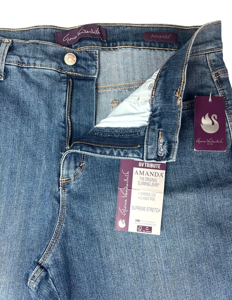 Gloria Vanderbilt Amanda Petite Tapered Leg Size 14 Short Slimming ...