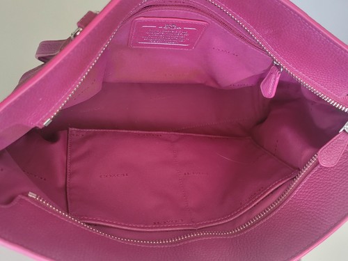 Coach Women's Pebbled Small Sophia Tote Purse SV/ Cyclamen Tote Fuscia ...