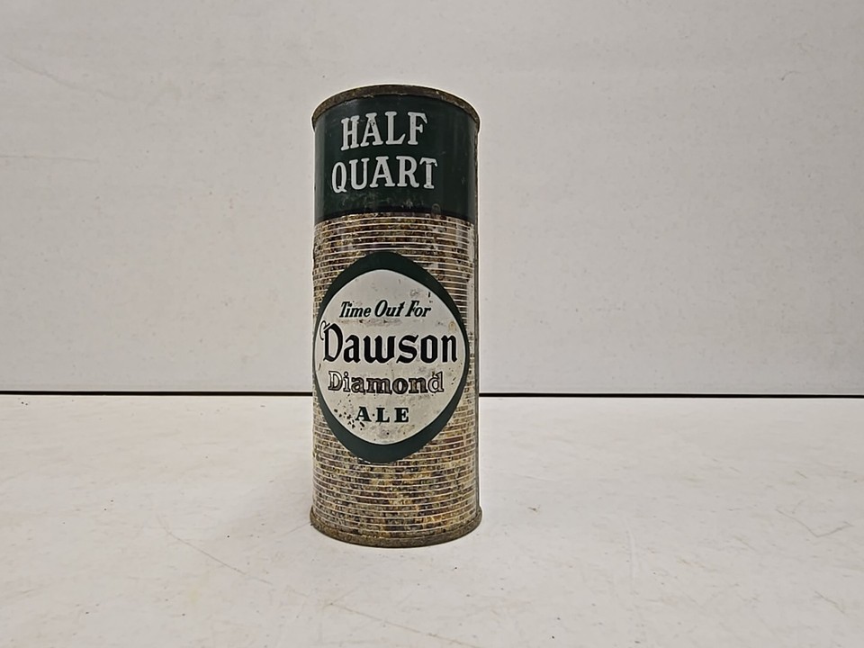 Vintage Dawson Brewing Diamond Ale King Size Half Quart Flat Top 16 Oz ...